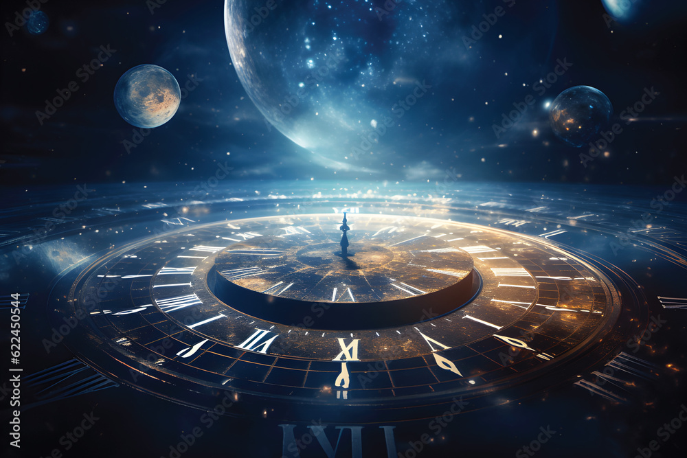 Print:space of time dimension concept,universe,illusion,time theory ...