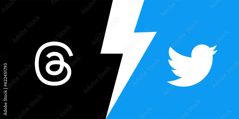 Threads vs twitter. threads logo. Threads social network by Instagram ...