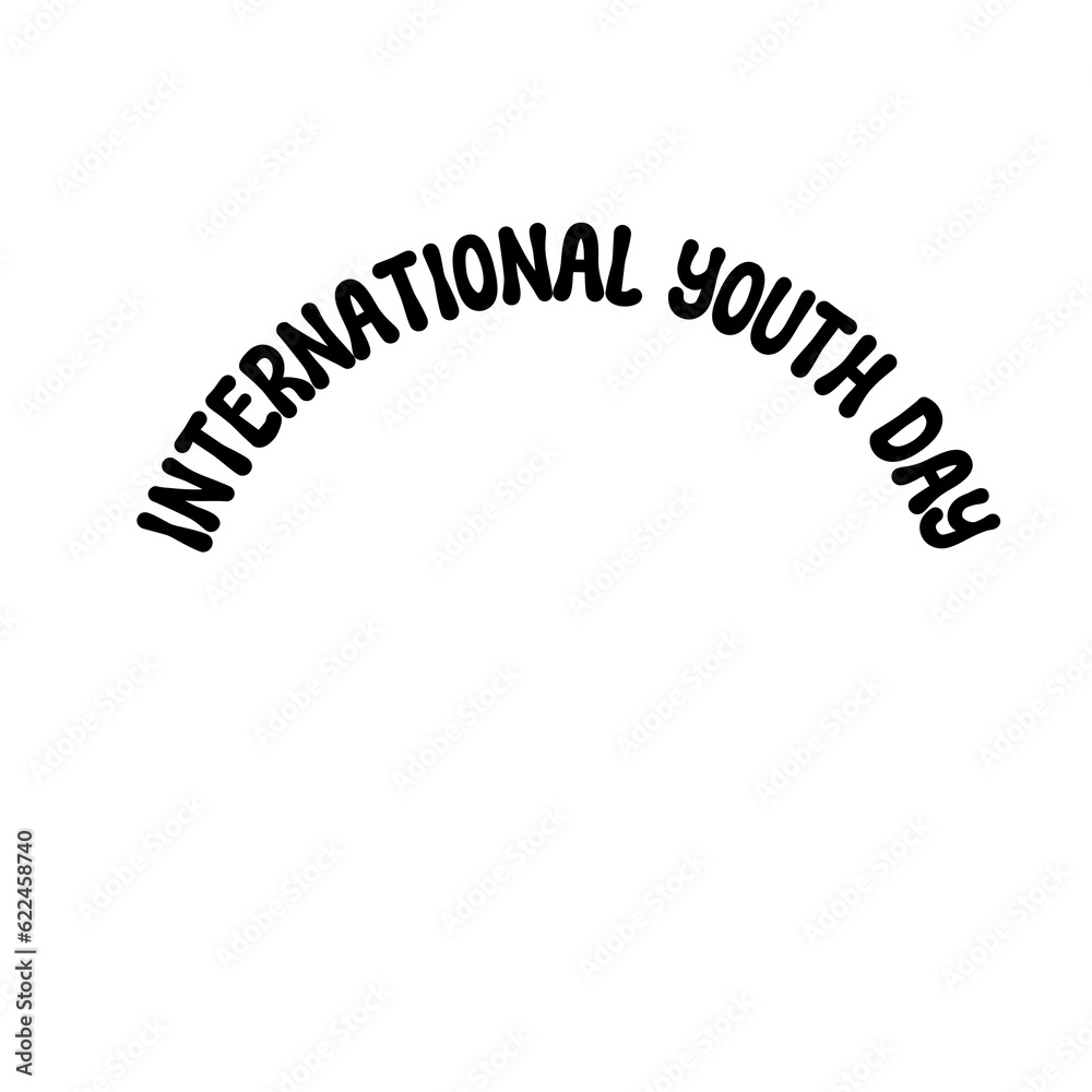 International Youth Day text typography, Calligraphy, International ...