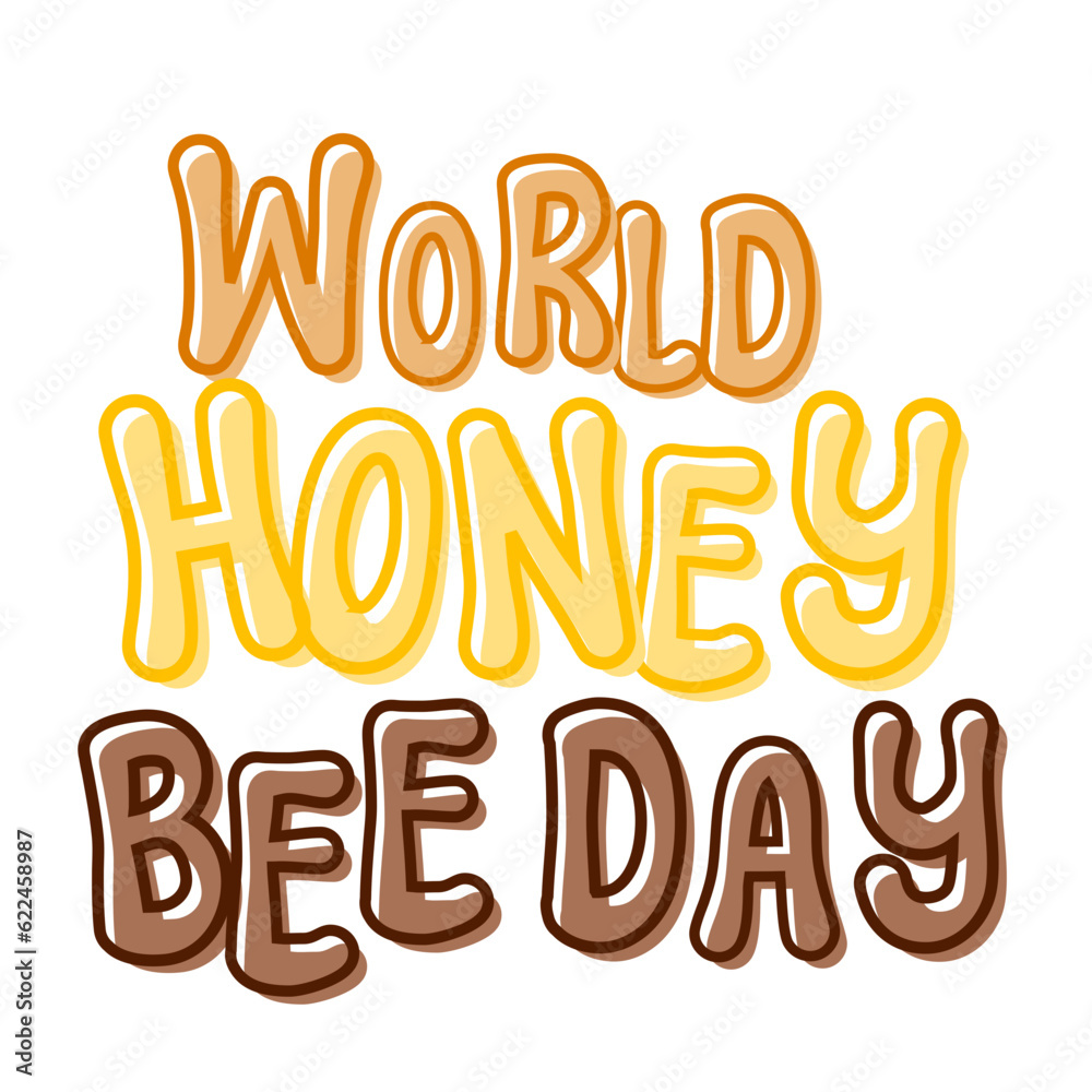 World Honey Bee Day text typography, Calligraphy, World Honey Bee Day ...