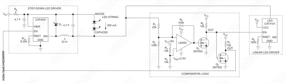 Engineer scheme of electronic device. Vector drawing electrical circuit ...