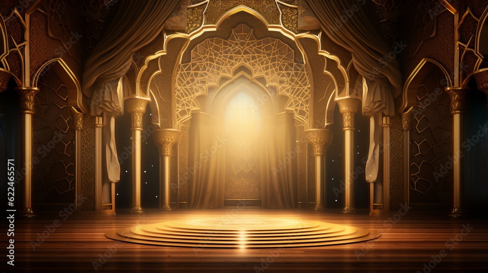 Arabic Elements Ornate Stage Background Stock Illustration | Adobe Stock