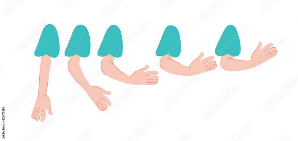 Character constructor set. Hand pose for creating kid animations. Part ...