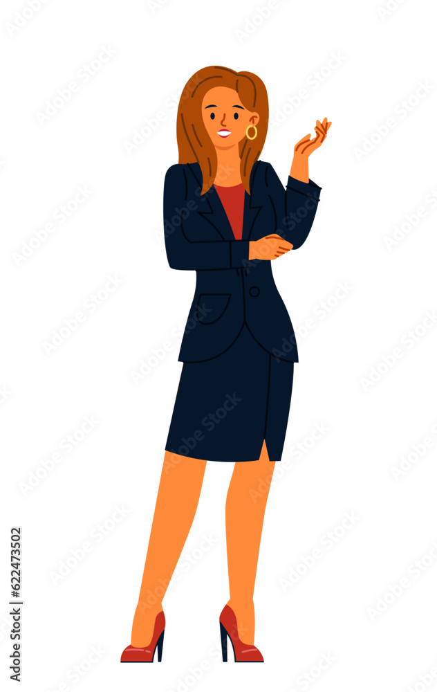 Constructor businesswoman set. Confident woman in office suit with ...