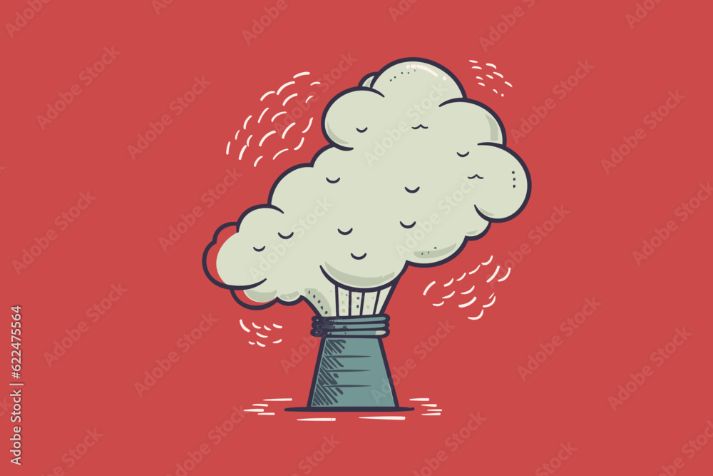 Doodle inspired Funnel cloud, cartoon sticker, sketch, vector ...
