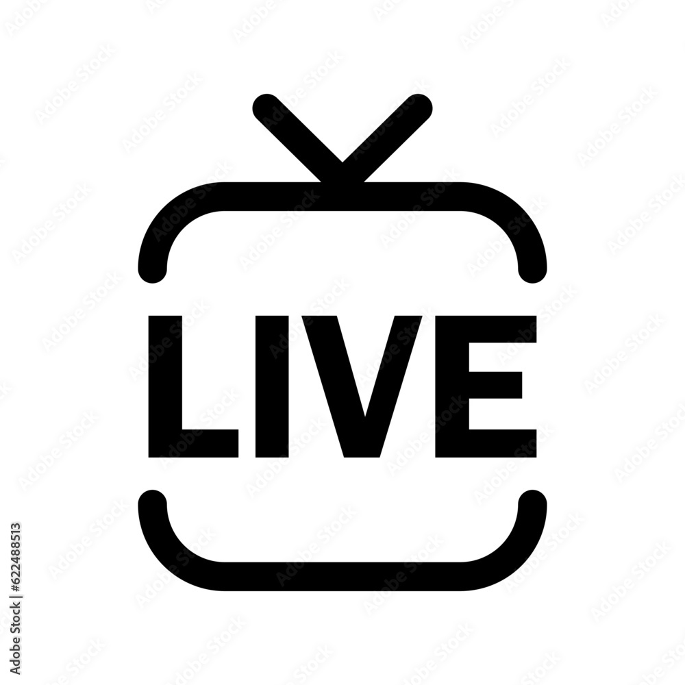 Tv icon. Live tv symbol. Linear style sign for mobile concept. Vector ...