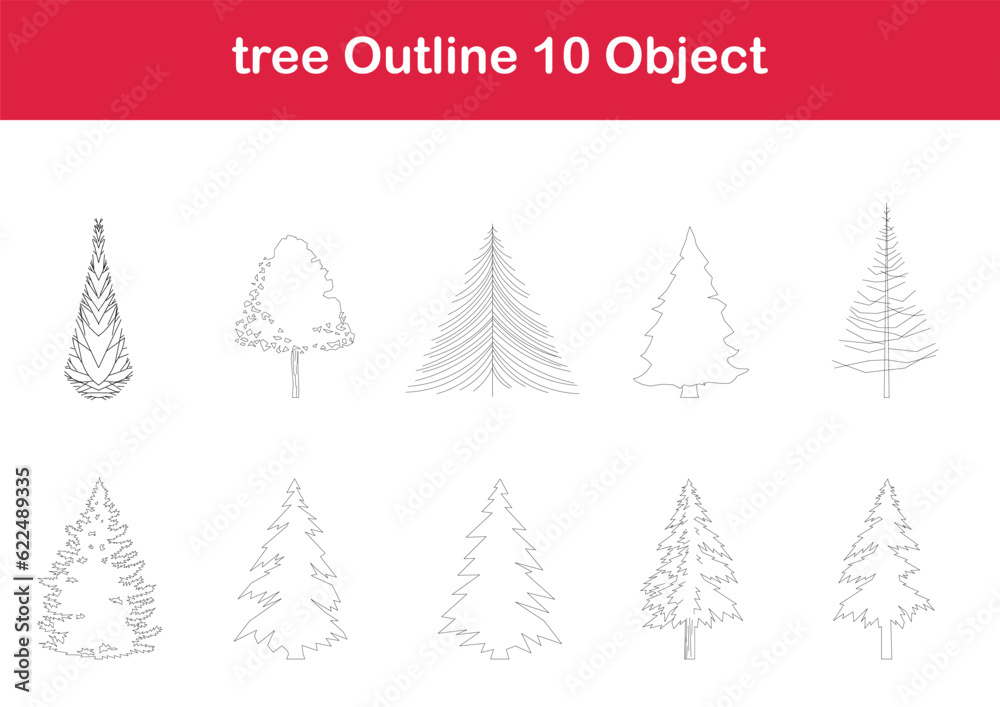 Tree Line Drawing Side View Graphics Trees Elements Single Object
