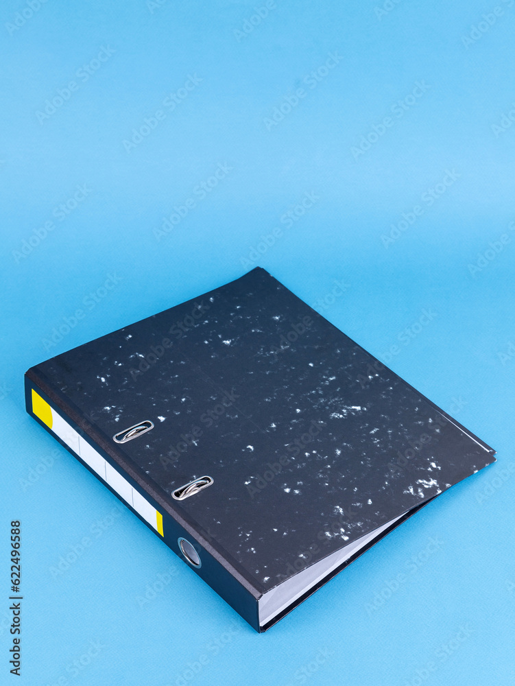 Office folder on blue background. Office Folder Template Stock Photo ...