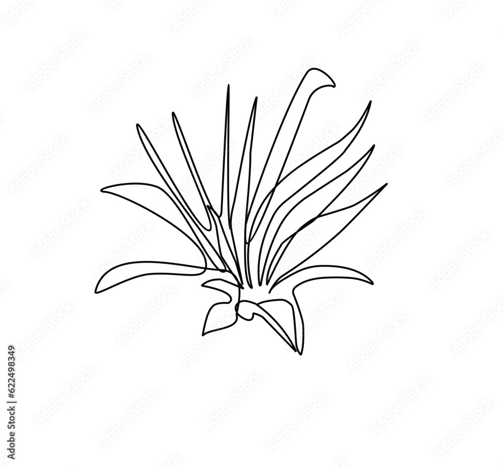 agave plant one continuous line drawing vector illustration Stock ...