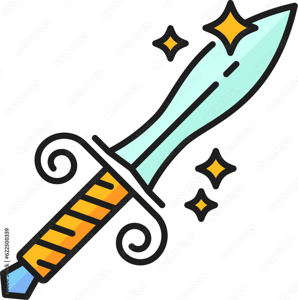 Magic dagger witchcraft and magic icon. Mysterious and powerful sword ...