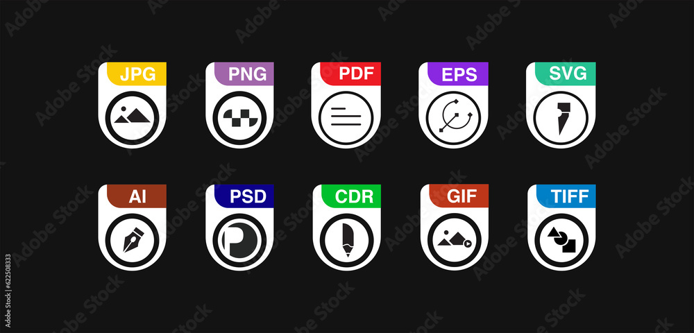 File Formats and Labels icons. images file type icons. pictures file ...