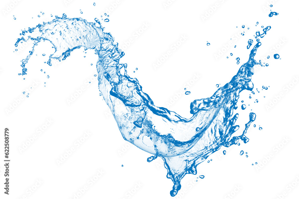 Water splash with isolated transparent background in white background ...