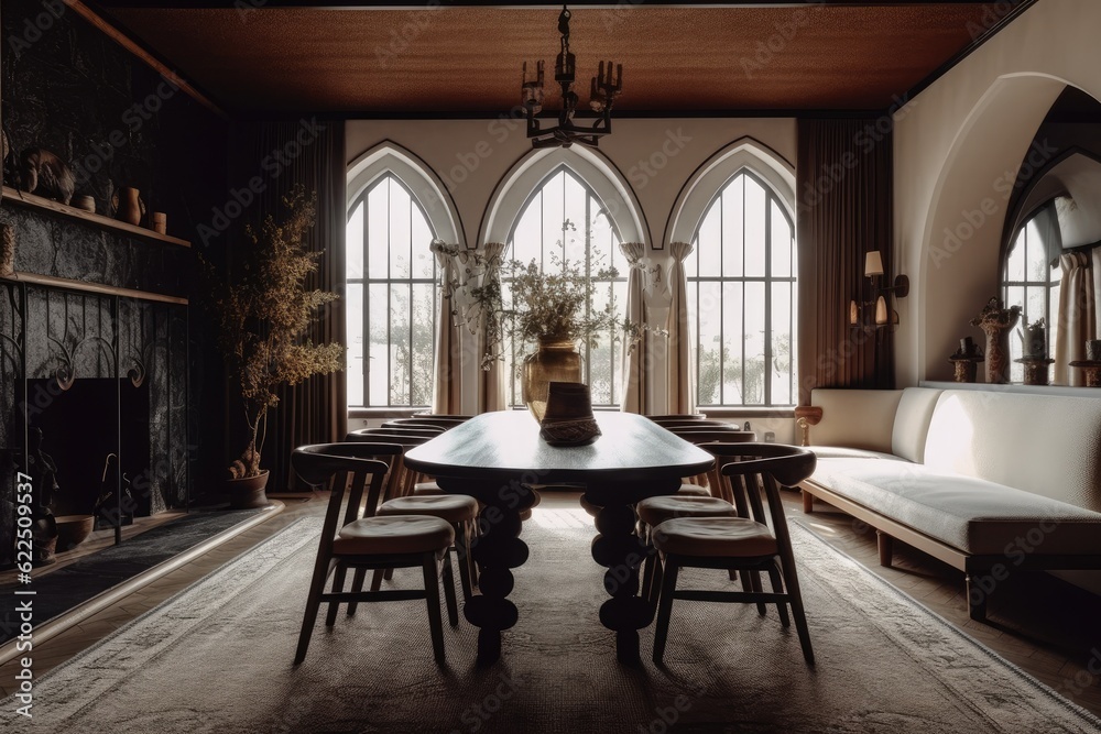 Dark chic luxury spanish tudor revival modern interior with found ...