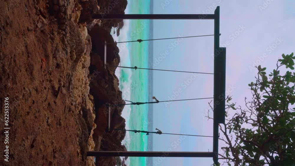 Foggy landscape coastline Tembeling Beach and Forest with scenery ...