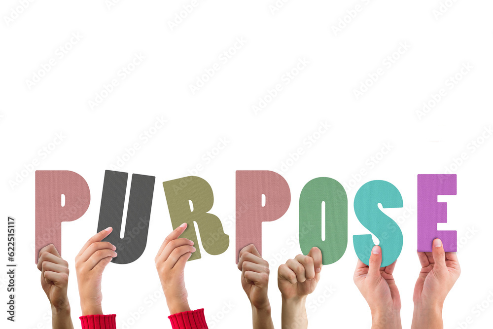 Digital png illustration of purpose text on transparent background ...