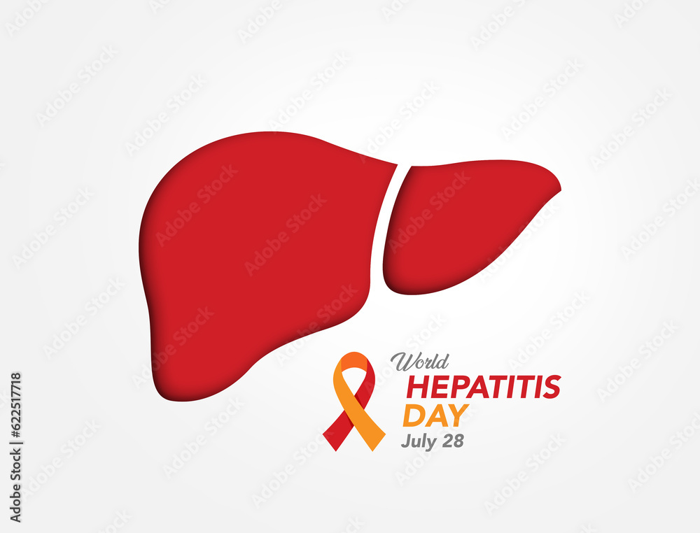 ภาพประกอบสต็อก World hepatitis day. Creative poster, paper cut 3d white ...