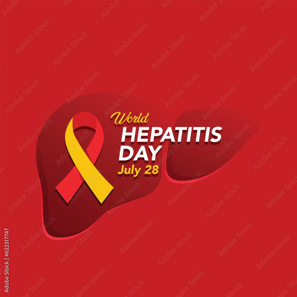 World hepatitis day. Creative poster, paper cut 3d liver icon. Hepatic ...