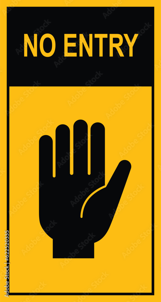 no entry do not enter sign hand halt symbol Stock Vector | Adobe Stock