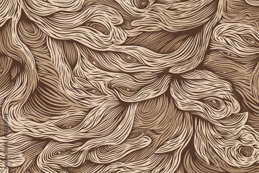Doodle inspired Pine bark texture, cartoon sticker, sketch, vector ...