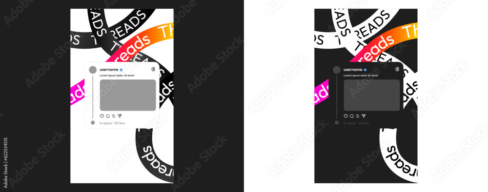 Threads Post or Threads Mockup With Editable Text. Threads Social Media ...