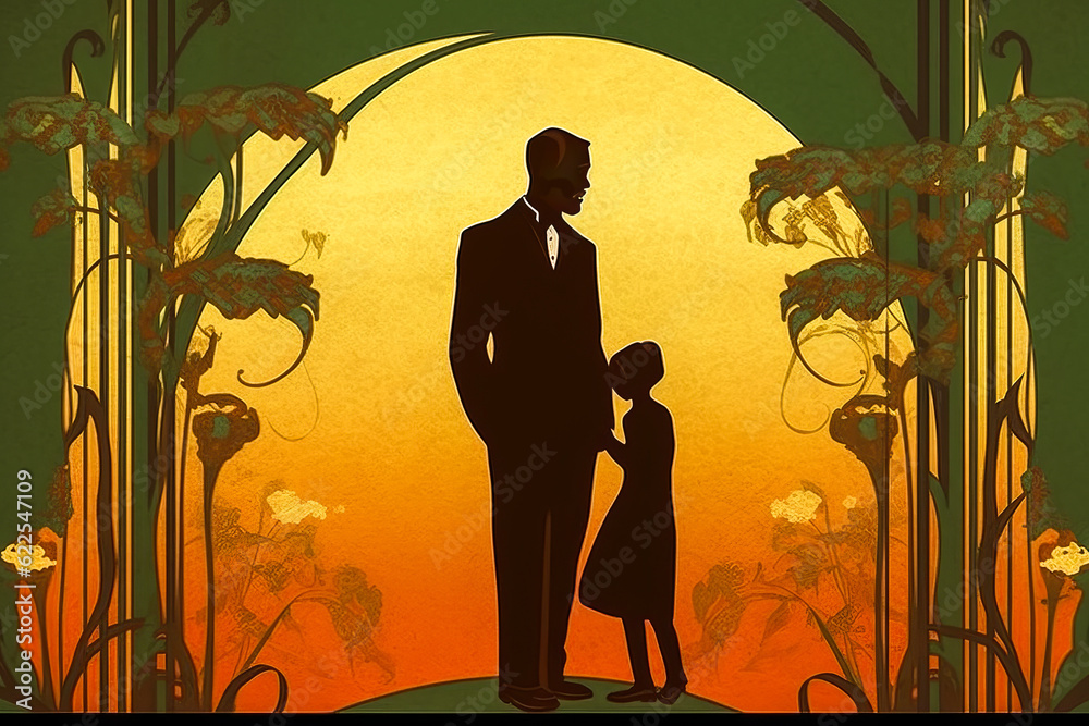 Captivating depiction of a father's love, elegantly styled in ...