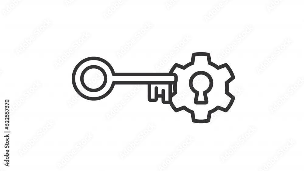 Solution line animation. Key putting inside lock and turning animated ...