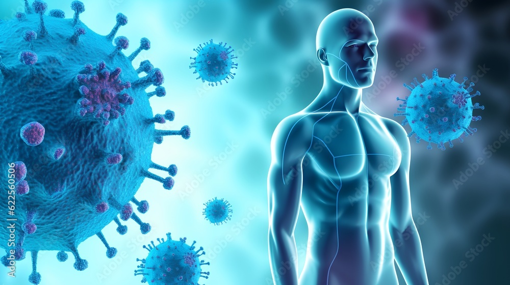 The immune system concept is effectively depicted with a man figure ...