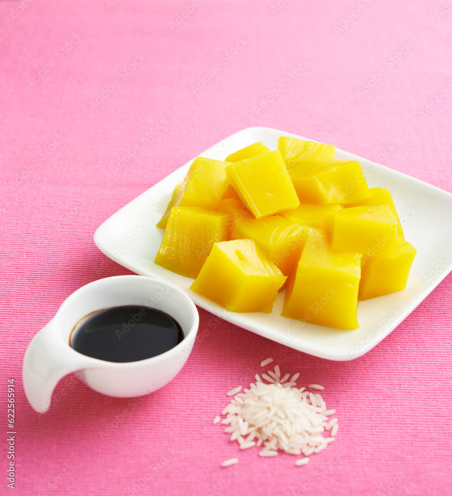 Boiled cassava root dessert Thai food or brazilian food cassava ...