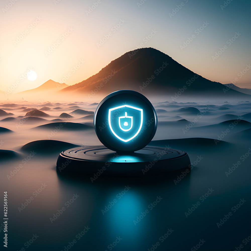 Cybersecurity concept showing a smart secure logo with a harmonious ...