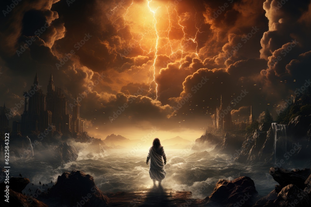 Celestial Path: Jesus' Unforgettable Journey, Stepping on Water Across the Turbulent Sea of ...