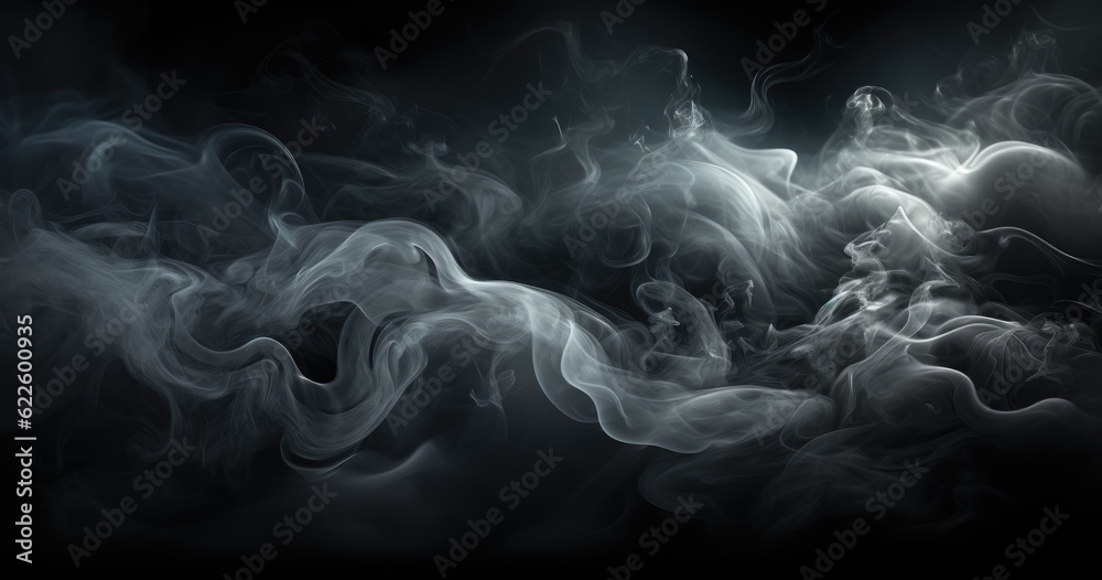 National No Smoking Day. Abstract smoke moves on a black background ...