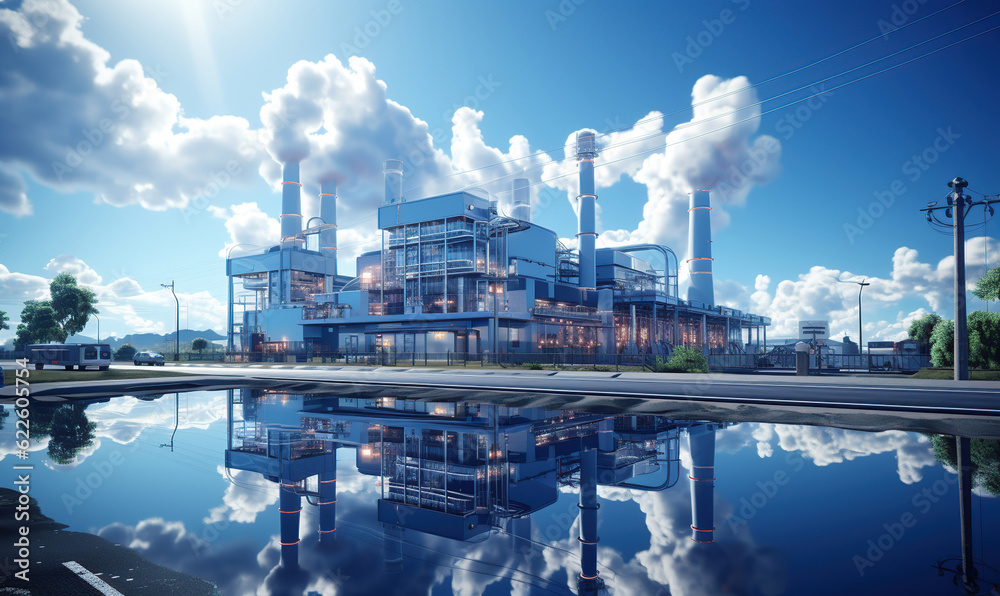 Hydrogen plant. Modernized electrical station. Manufactory for ...