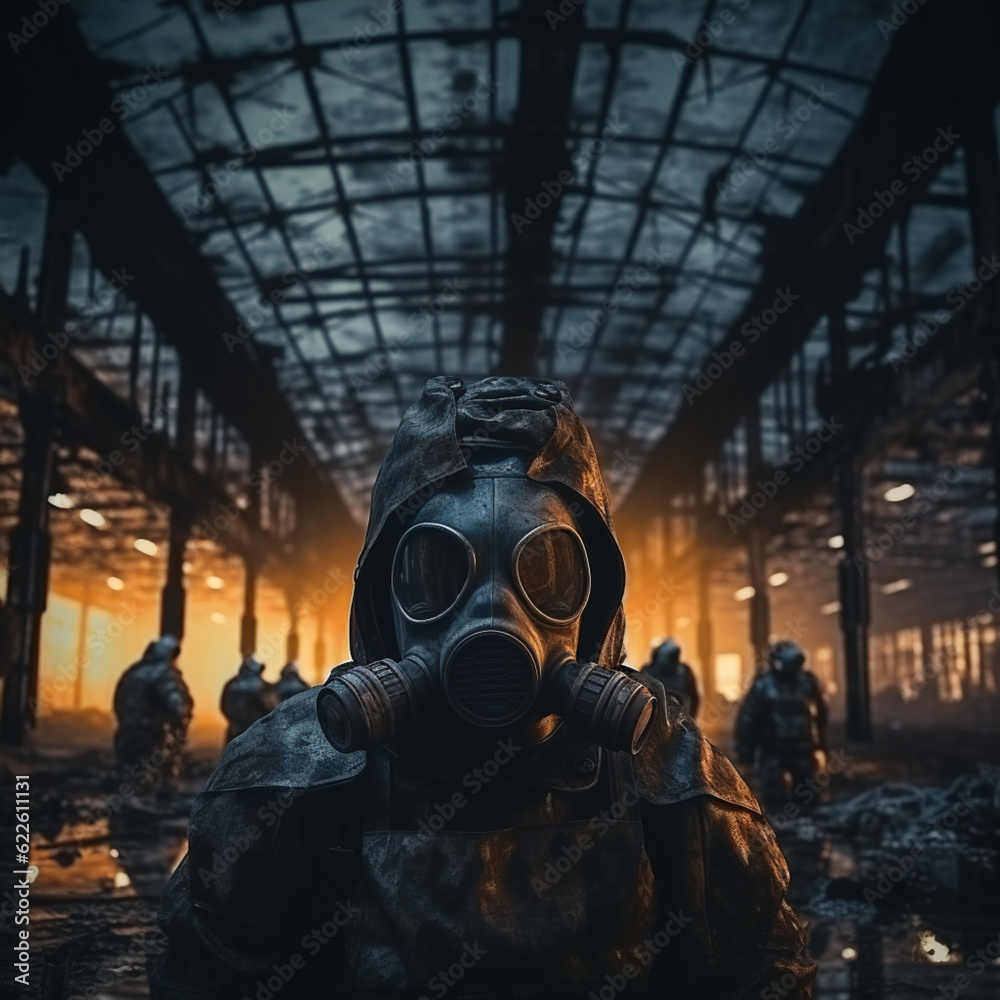 Chernobyl nuclear power plant catastrophe. Pripyat. Generative AI ...