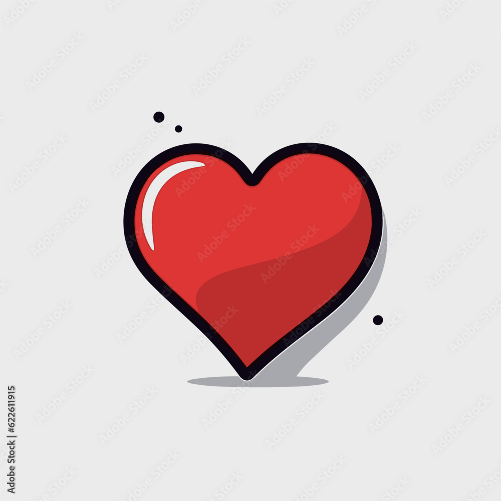 Vetor de Heart hand-drawn comic illustration. Heart. Vector doodle ...