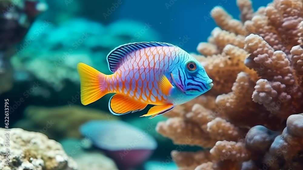 Tropical fish in the Red Sea. Egypt. Colorful coral reef with tropical ...
