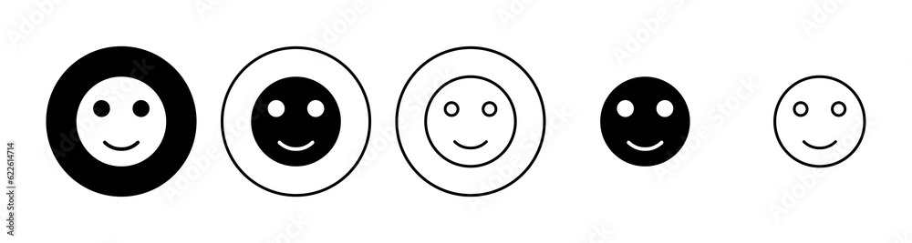 smile icon set. smile emoticon icon. feedback Stock Vector | Adobe Stock