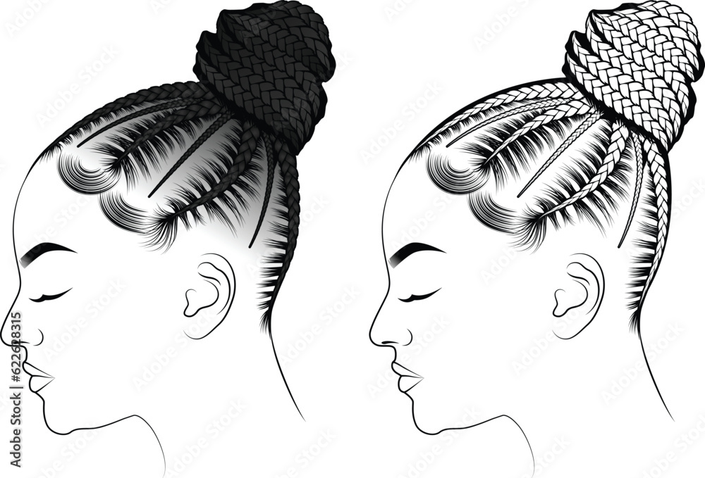 African Braids Hairstyle Vector - Hair vector - Braid Hair Stock Vector ...