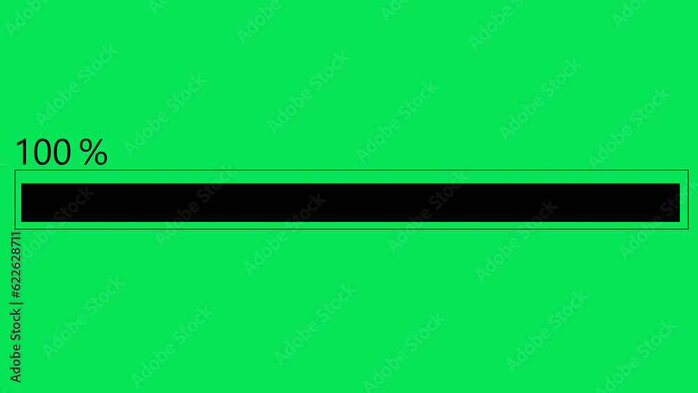 Black-colored progress bar animated on green screen. Animation of a ...