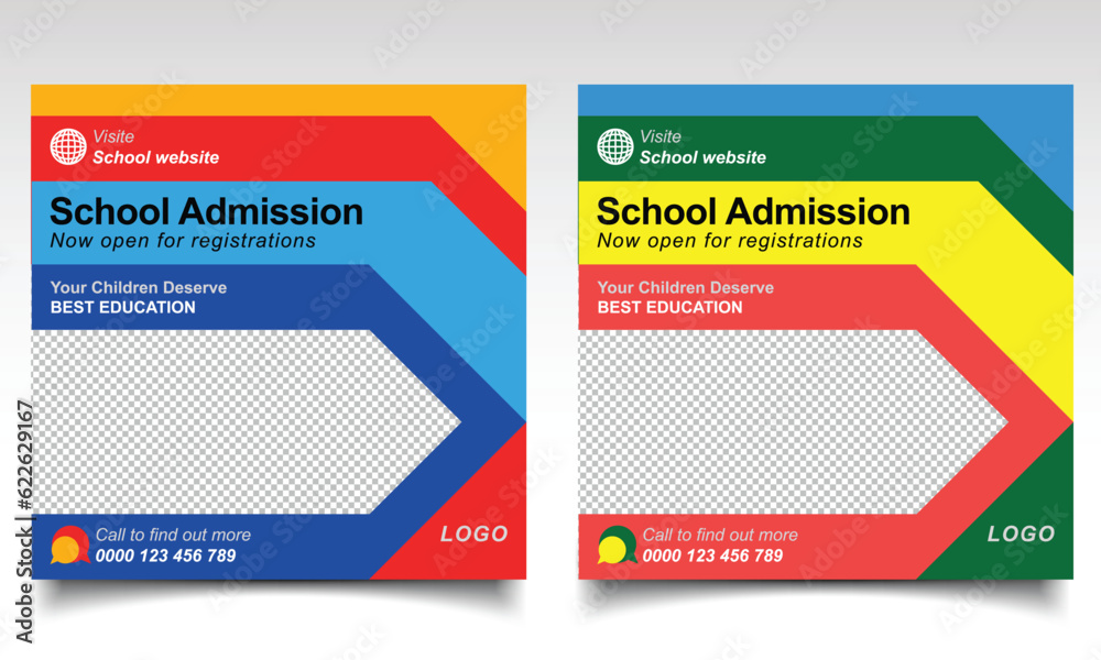 School admission banner design. Back to school poster design. Stock ...