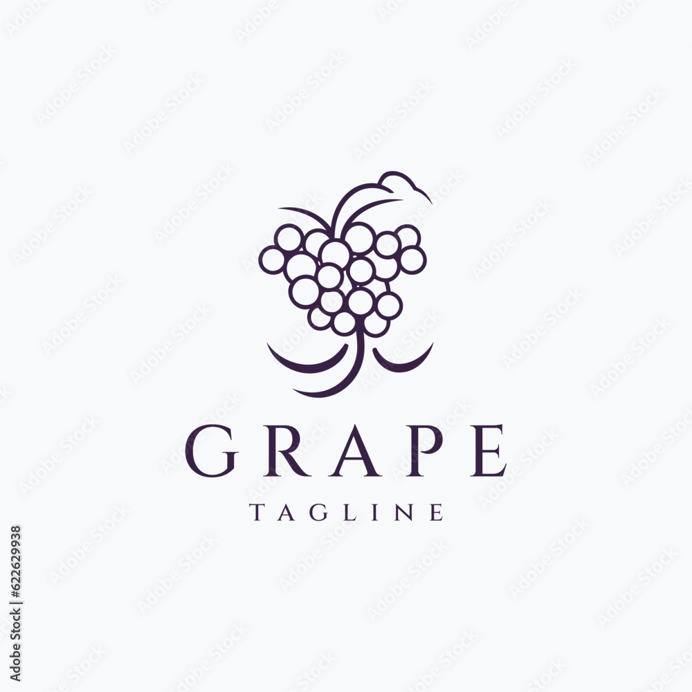Grape logo design vector illustration Stock Vector | Adobe Stock