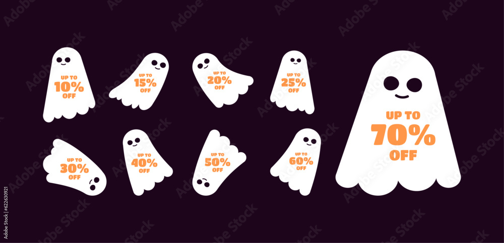 Halloween discount labels. Discount label for Halloween sale promotion ...