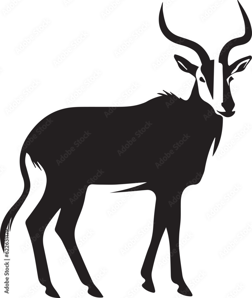 Sable antelope Black And White, Vector Template Set for Cutting and ...