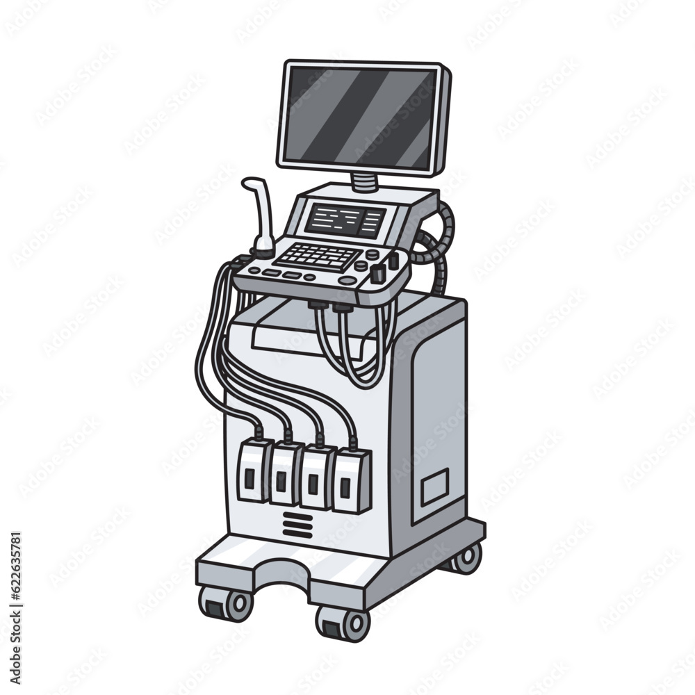 Medical ultrasound device tool scanner schematic vector illustration ...