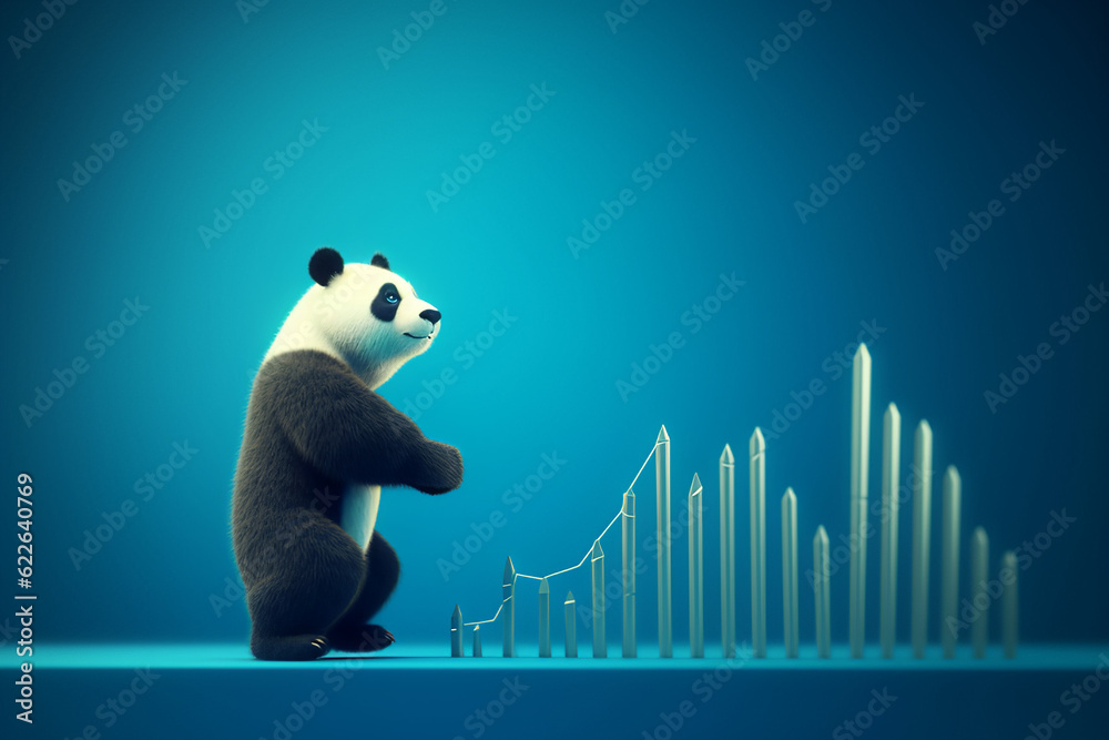 Stock Market Graph Chart Of Panda Animal Price. Generative Ai Stock ...