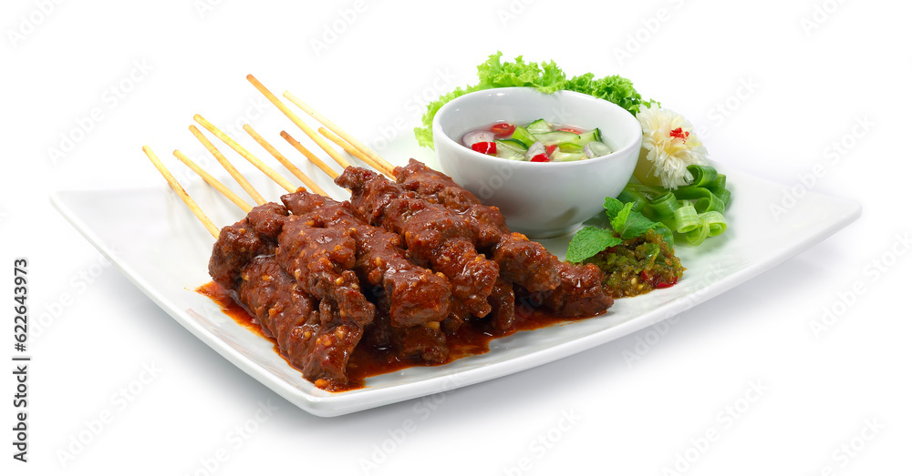Beef Satay (Sate Daging) Indonesia Food Appetizer Easy dish Stylefire ...