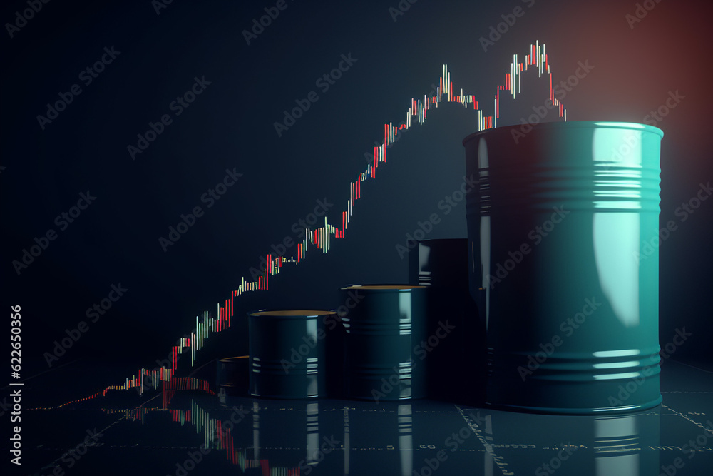 Stock Market Graph Chart Of Oil Price Increased. Generative Ai Stock ...