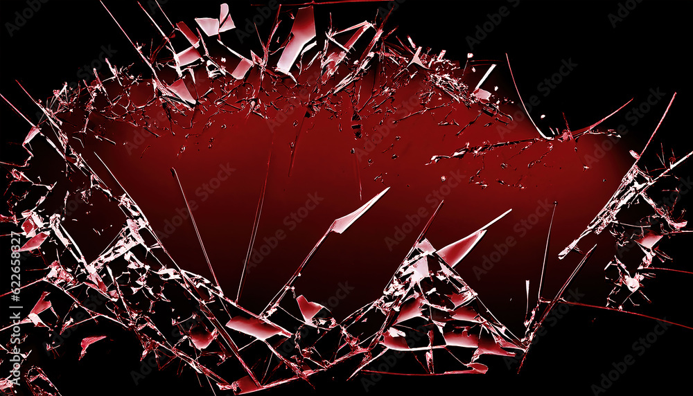 Vidrio roto color vino sobre fondo negro Stock Illustration | Adobe Stock