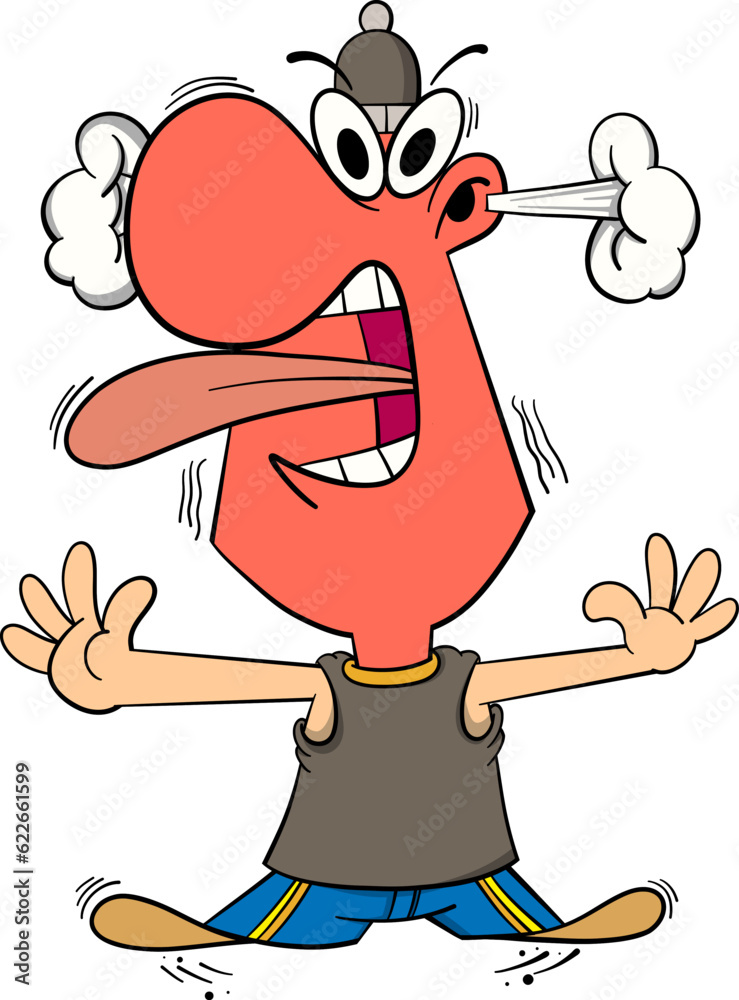 cartoon man eating hot pepper vector illustration. Stock Vector | Adobe ...