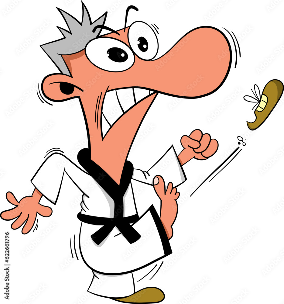 cartoon karate male vector illustration. Stock Vector | Adobe Stock