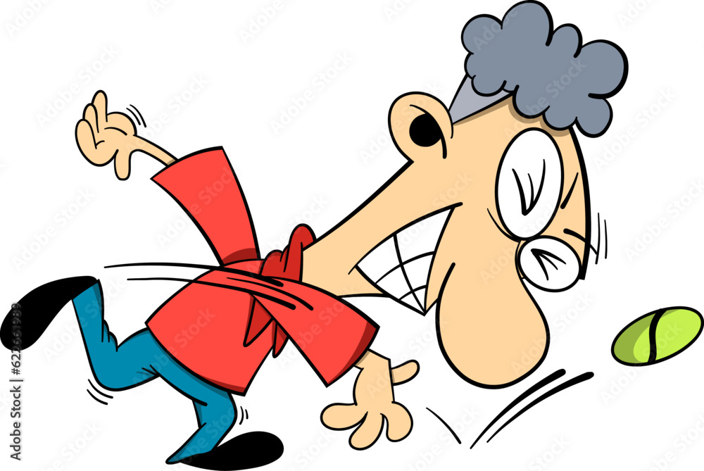 cartoon man throw ball with power vector illustration. Stock Vector ...